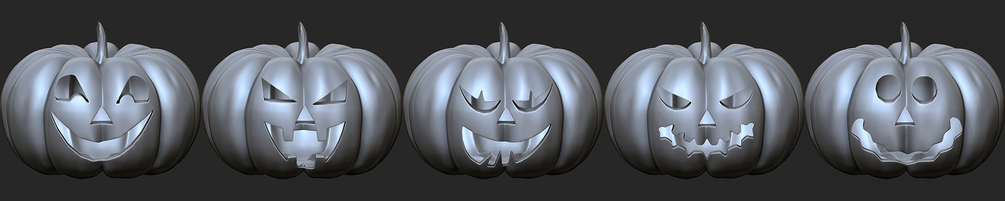 15 Halloween Pumpkin Base Mesh Vol 2