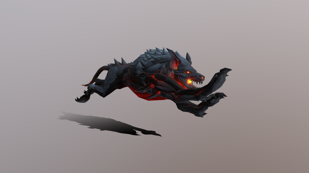 (FREE PRODUCT) Cartoon Hell Wolf Game Ready Character 3D Model