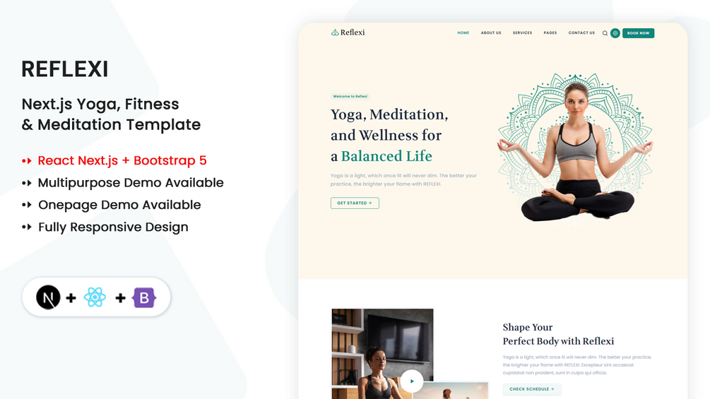 Reflexi - Next.js Yoga, Fitness & Meditation Template