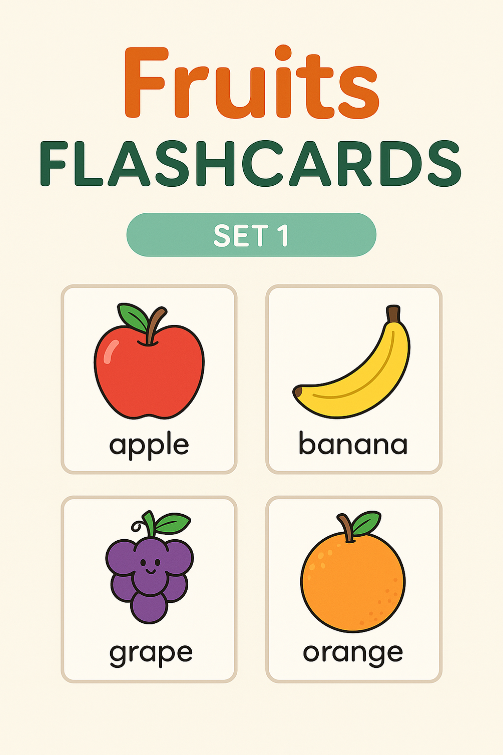Fruit Flashcards – Set 1