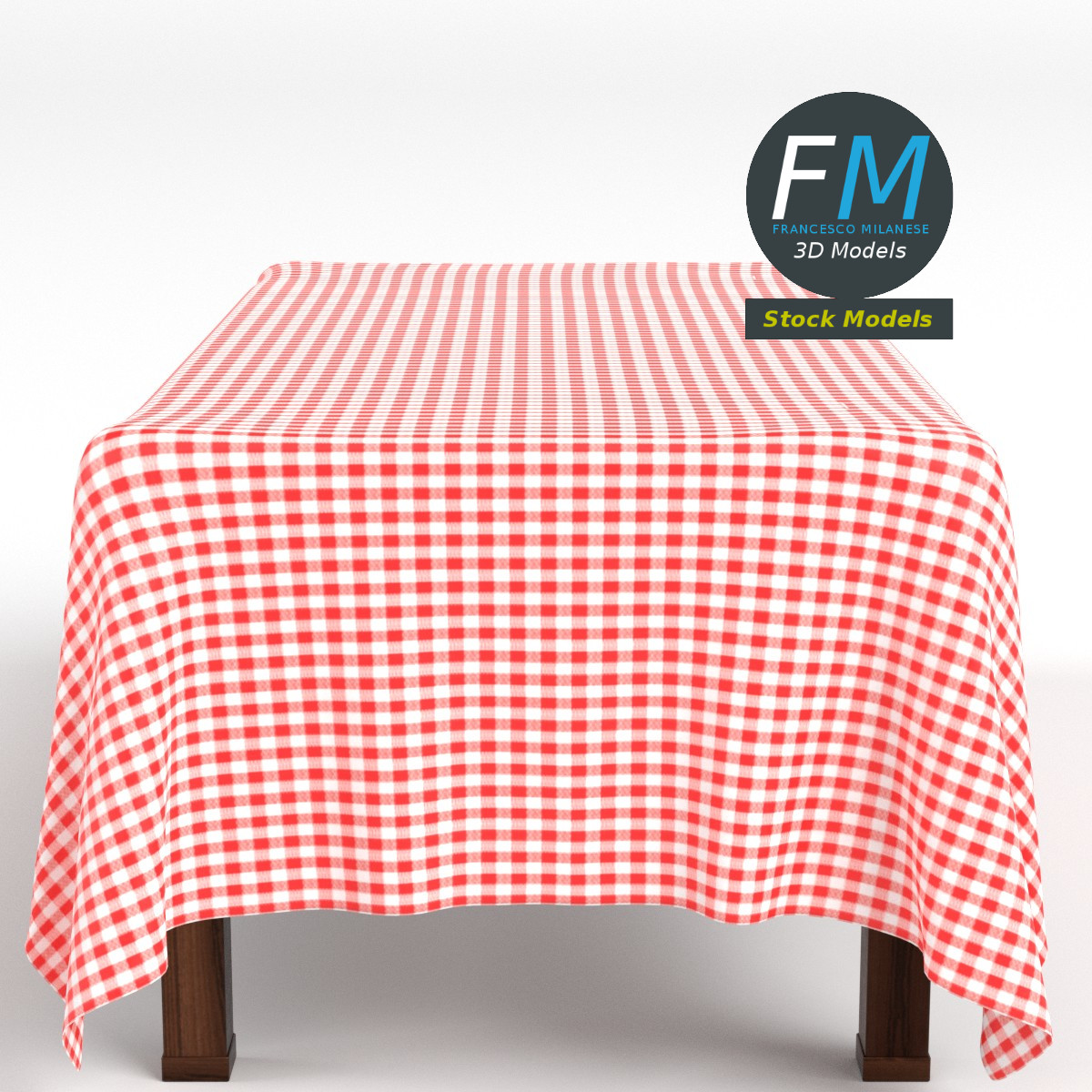 3D MODEL - Table with tablecloth 1