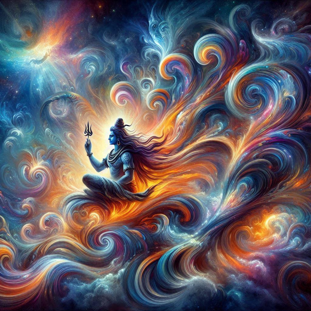 Cosmic Ascendance - Abstract Mahadev 11 Painting