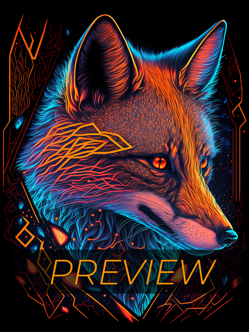 Digital Print: Neon Fox Poster