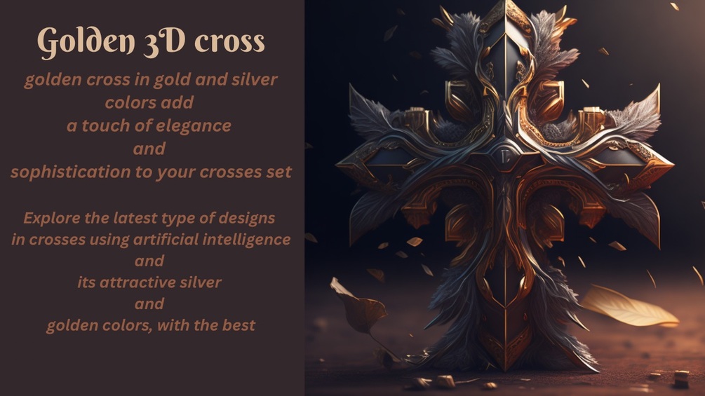 Golden 3D cross