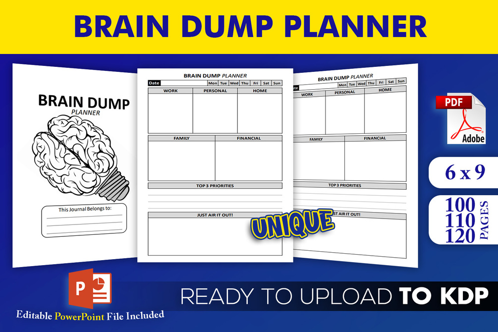 Brain Dump Planner | KDP Interior Template Ready to Upload