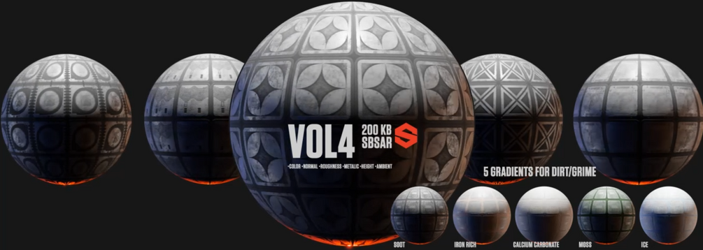 Substance Designer SBSAR Hard Surface Collection Vol4
