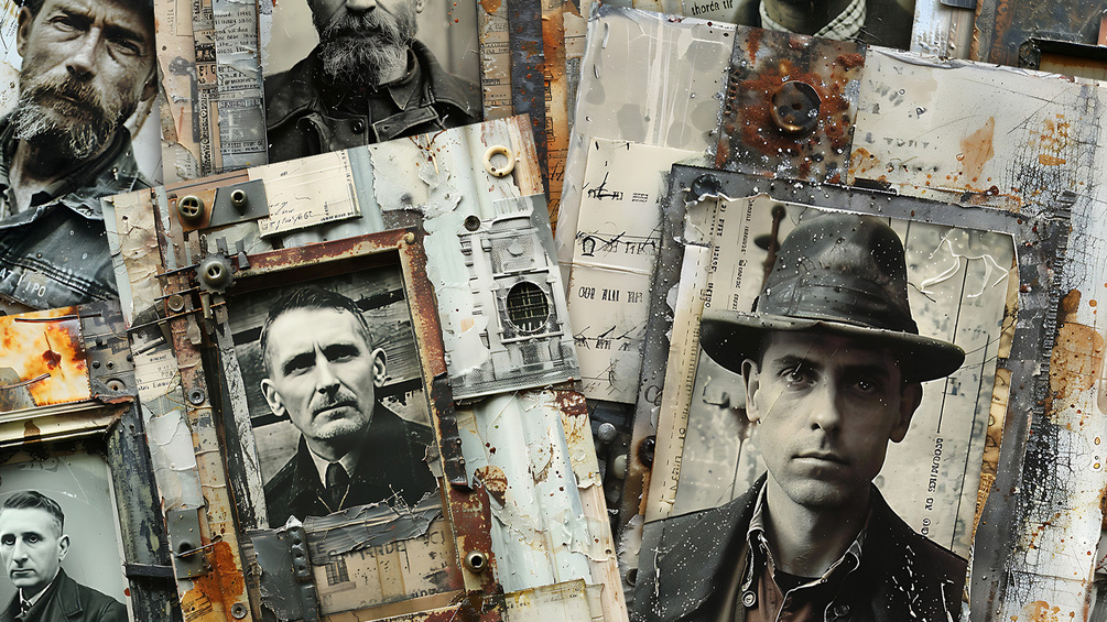 20 pc Assemblage of Manly Man Collage Portrait Printable Junk Journal ...