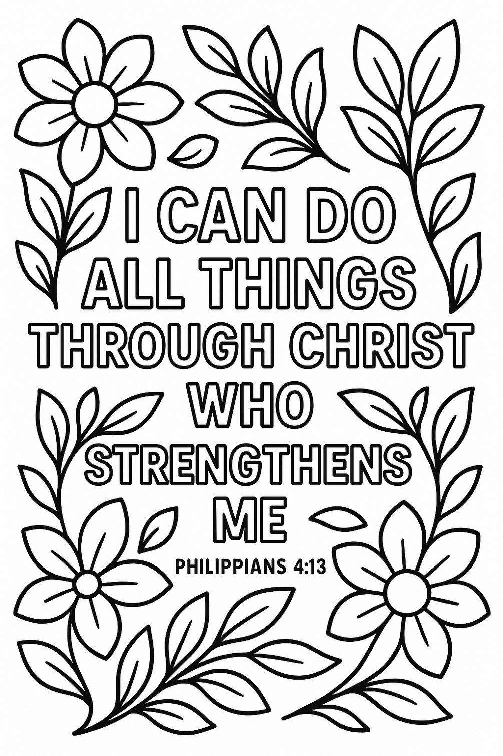 "I Can Do All Things" Bible Verse Coloring Page