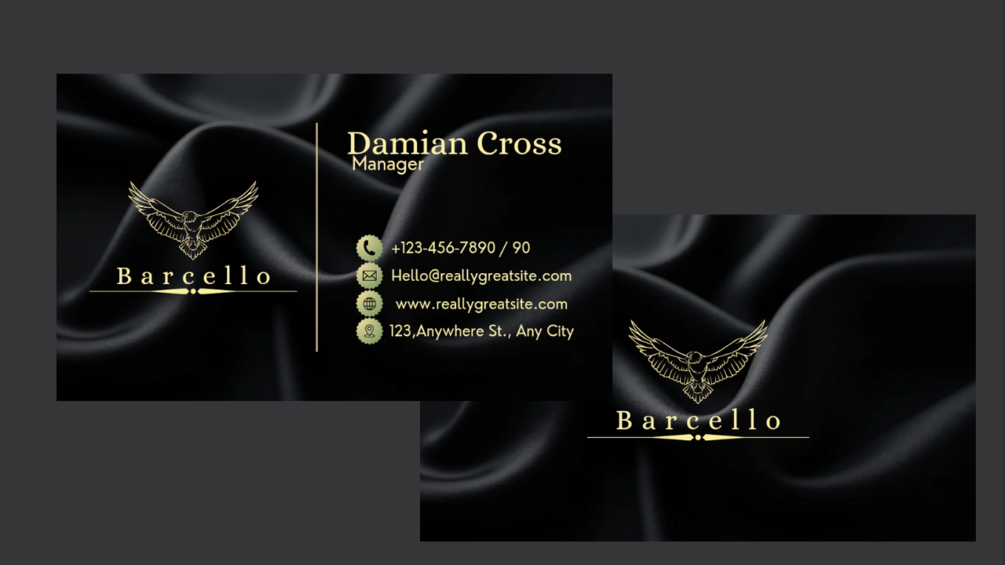 Luxury Black & Gold Printable Business Card Template.