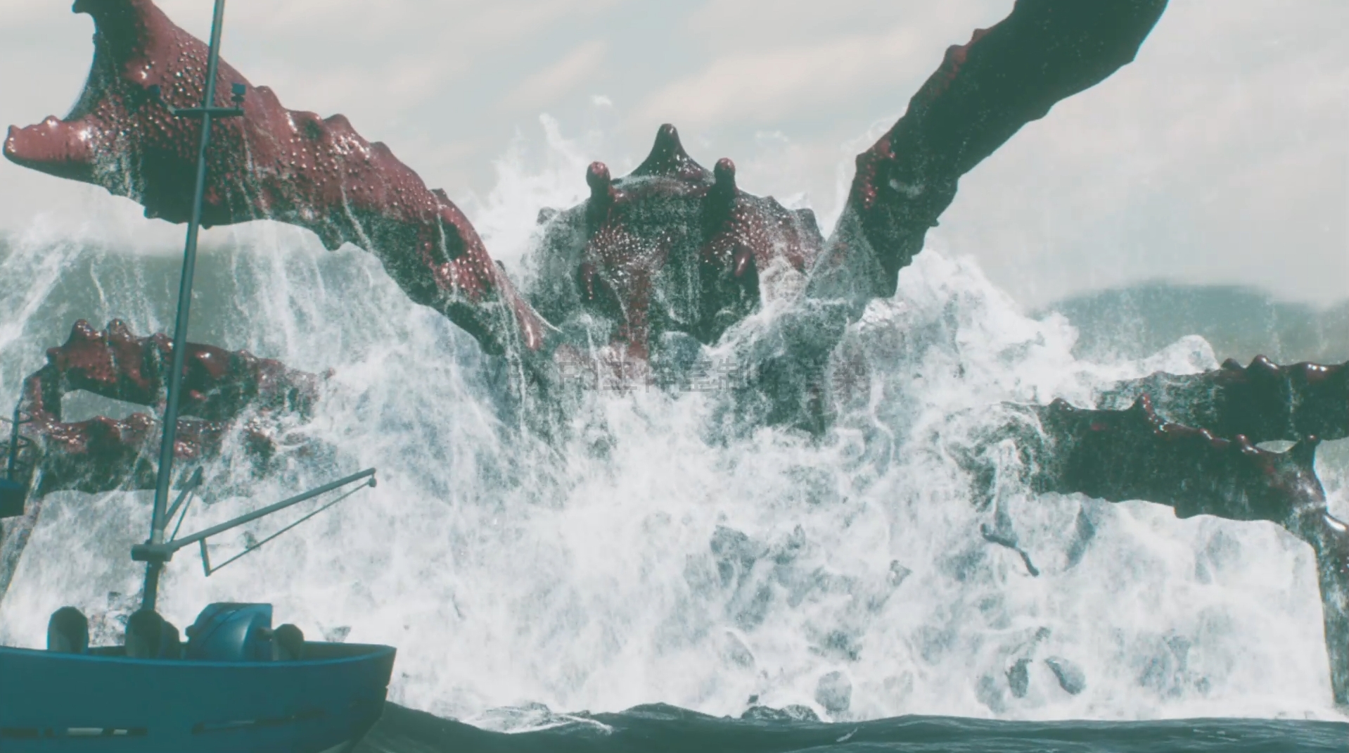 Houdini Giant Beast Sea Crab Water Solution and Rendering