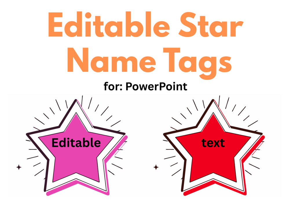 Editable Star Name Tags | PowerPoint Template for Teachers, Students ...