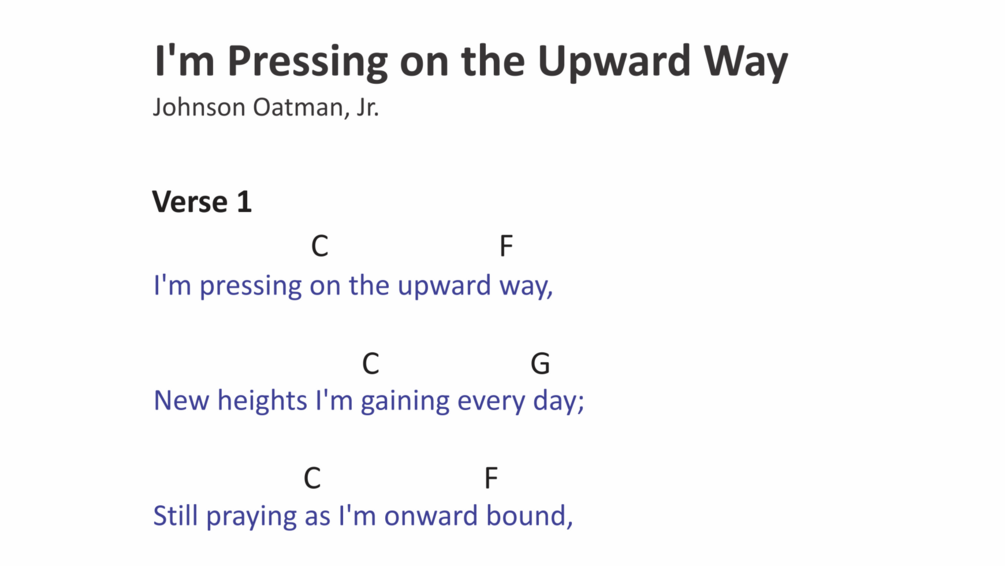 “I’m Pressing on the Upward Way” guitar chords / lead sheet