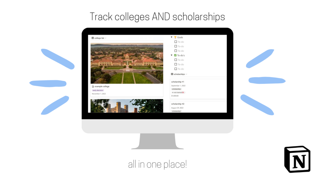 Notion College Application Tracker