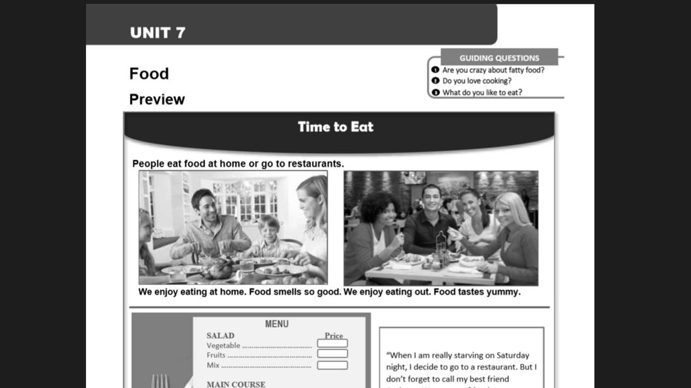 Unit 7 Food, PDF