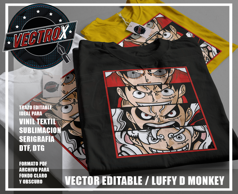 Vector Editable - Luffy D Monkey
