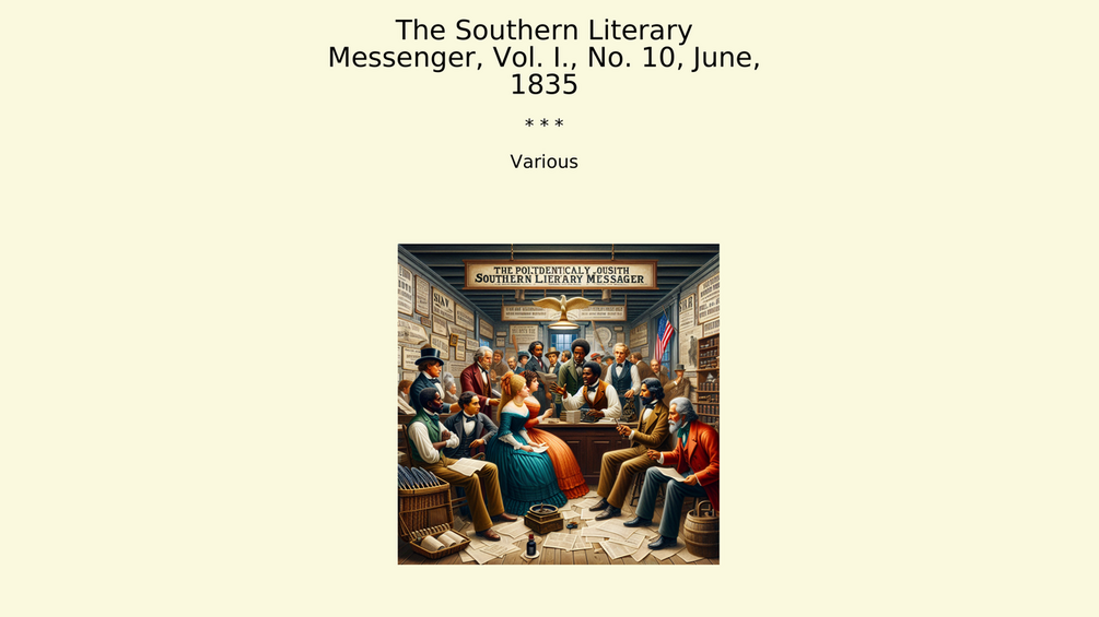The Southern Literary Messenger, Vol. I., No. 10, June, 1835