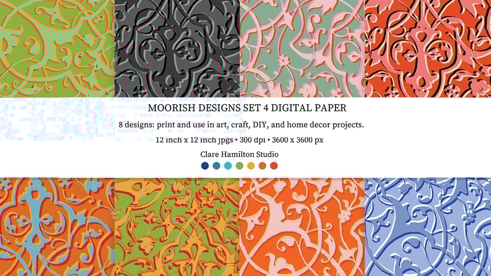 Moorish Designs Paper Set 4 Digital Paper