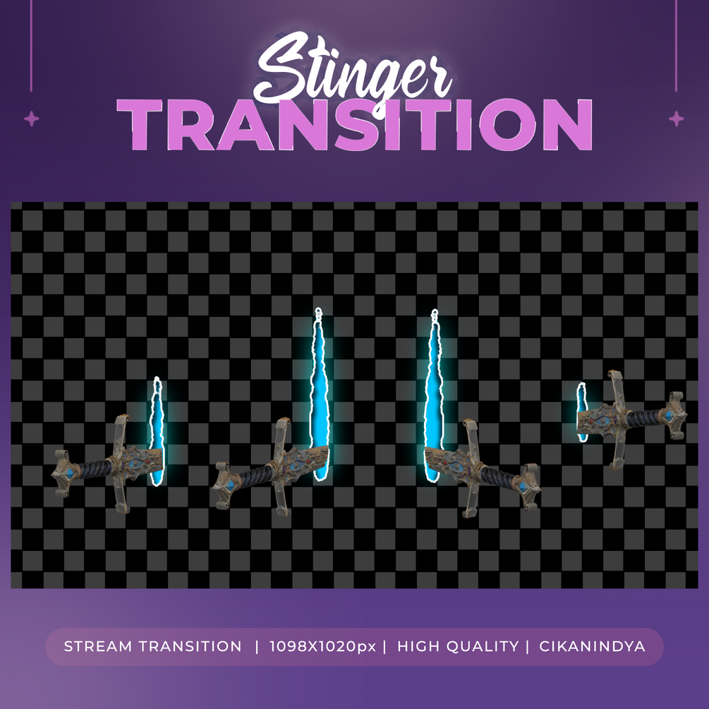 Animated Stinger Transition | Arcane Rune Sword Slash with Blue Energy ...