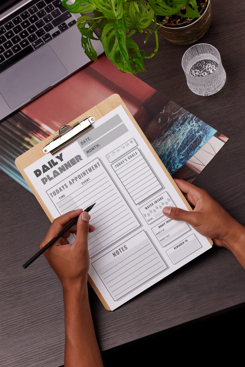 Gray Daily Planner Template