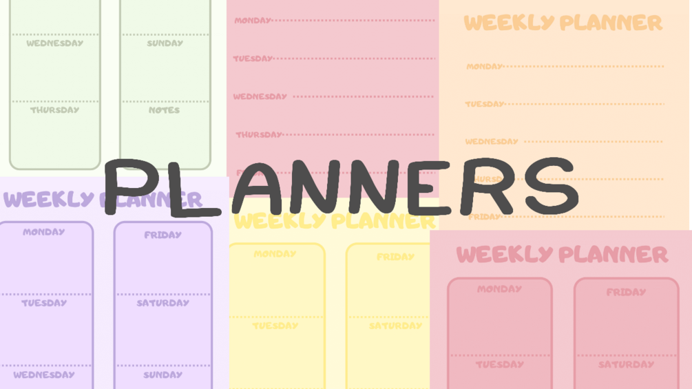 Simple rainbow weekly planners