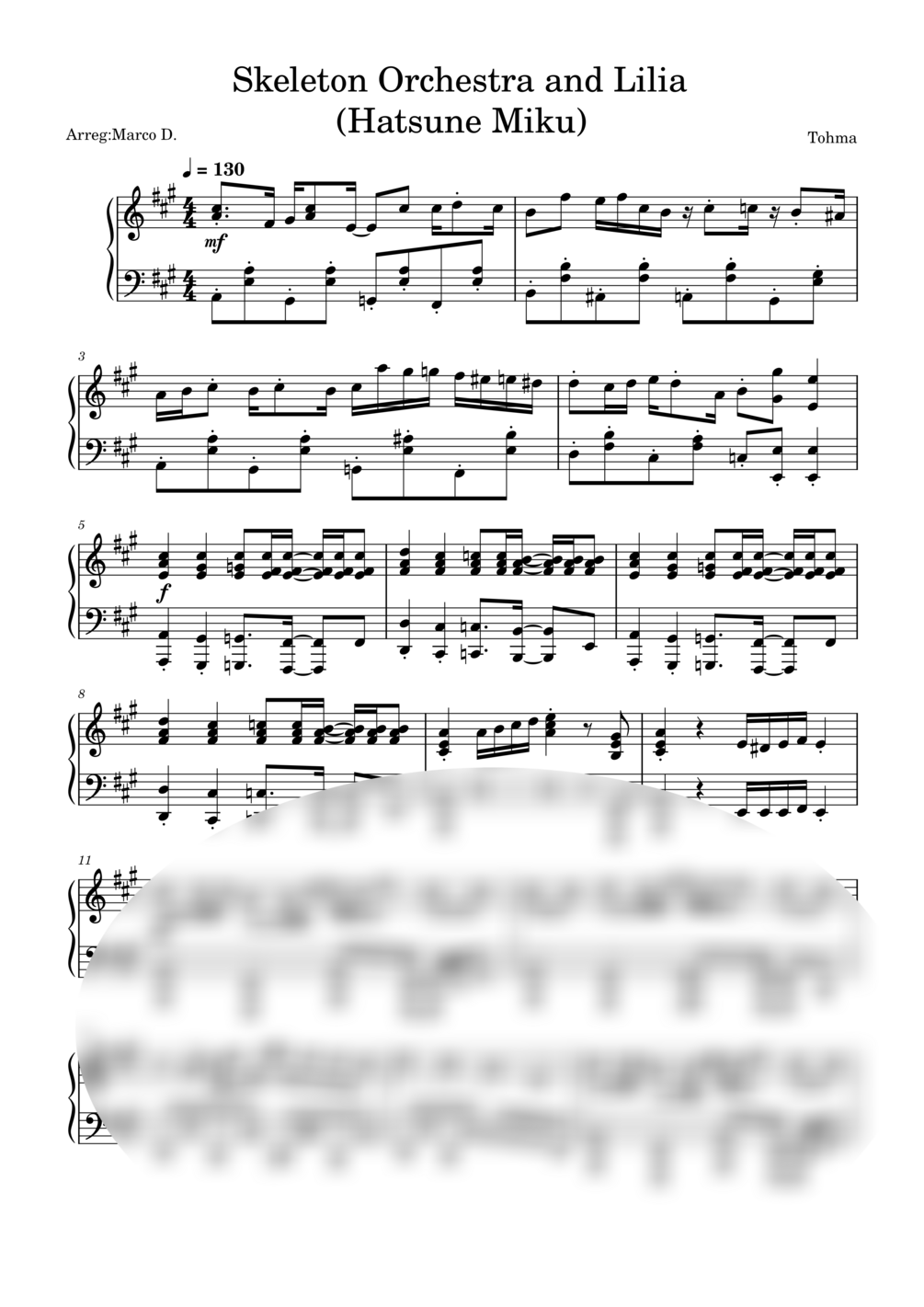 Skeleton Orchestra and Lilia (Hatsune Miku) SHEET | MIDI