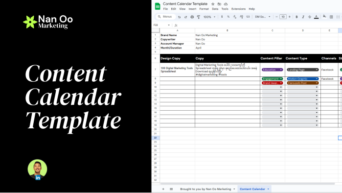 Content Calendar Template