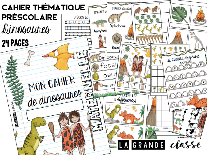 Cahier dinosaures préscolaire