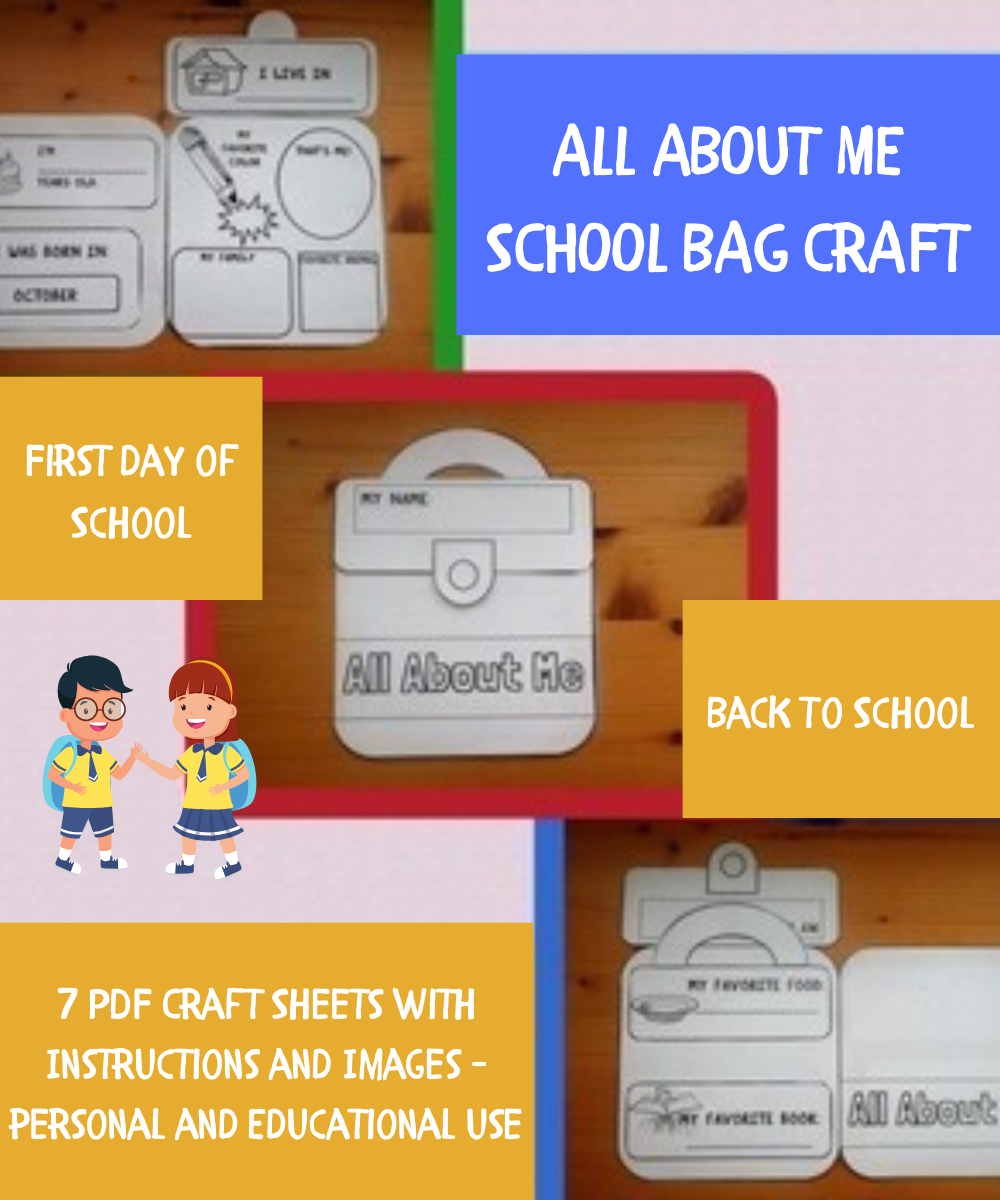 All About Me School Bag Craft Kit - Personal and Educational Use