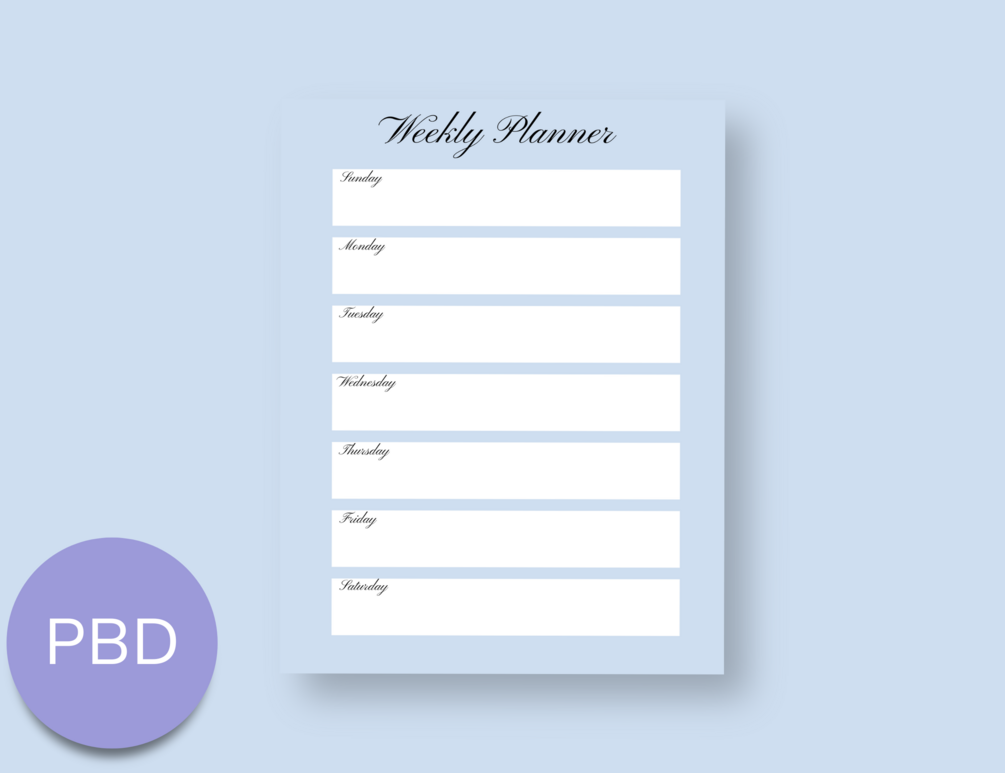Classic Weekly Planner Page