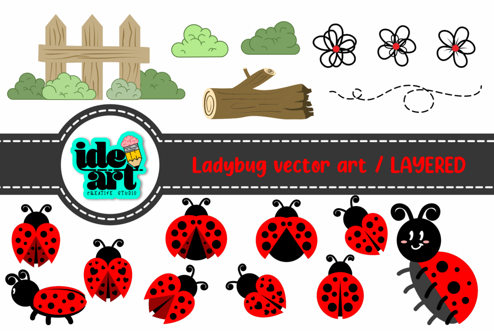 LADYBUG LAYERED VECTOR ART