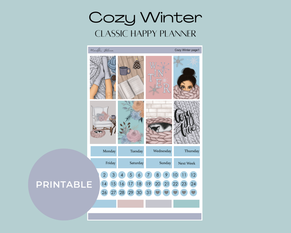 Cozy Winter Classic Happy Planner Sticker Kit