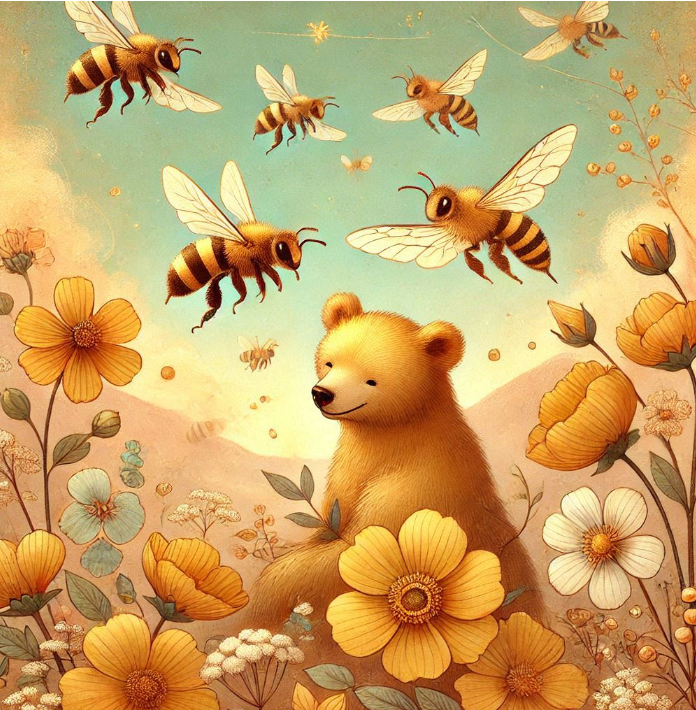 💛aesthetic yellow bear and bees💛