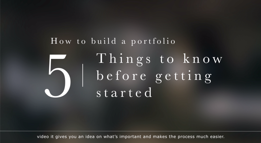 How to create your first Portfolio: 5 things you should know