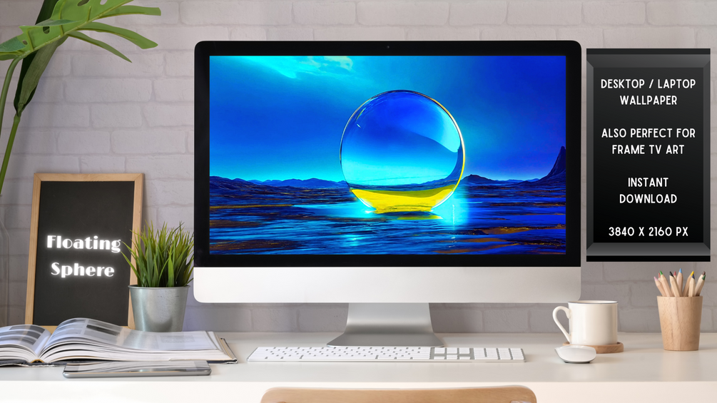 FLOATING SPHERE - Desktop/Laptop Wallpaper / Frame TV Art / Zoom Background
