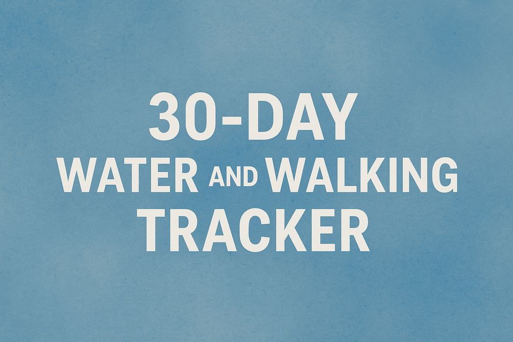30 Days Water & Walking Printable Tracker with Notes, 100% money back ...