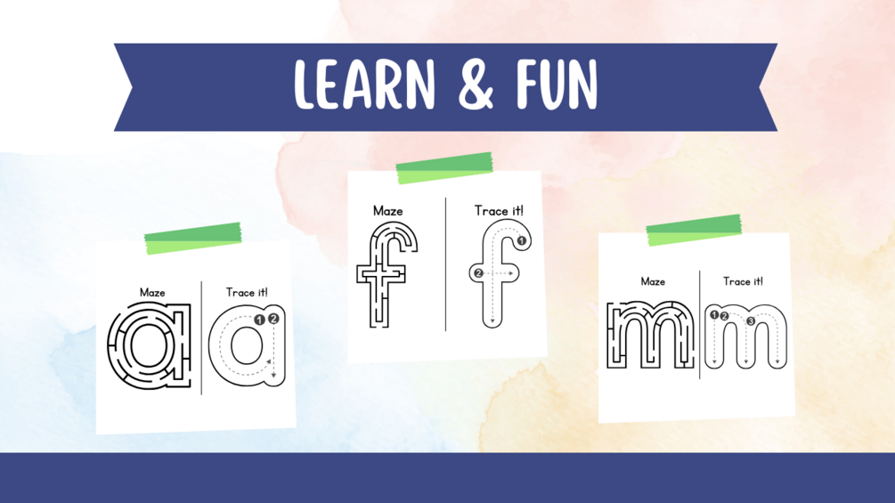 Fun Alphabet lowercase Worksheet A to Z