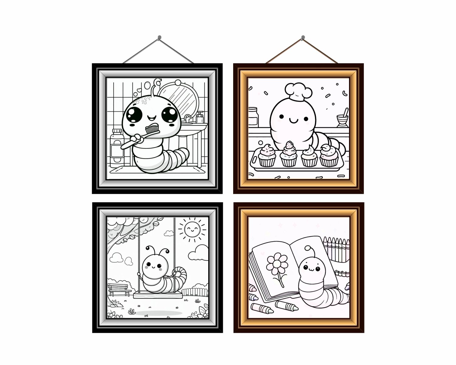 🪱 Worm World Coloring Book – Cute Worm Adventures for Kids Ages 3–7 🌿🎨