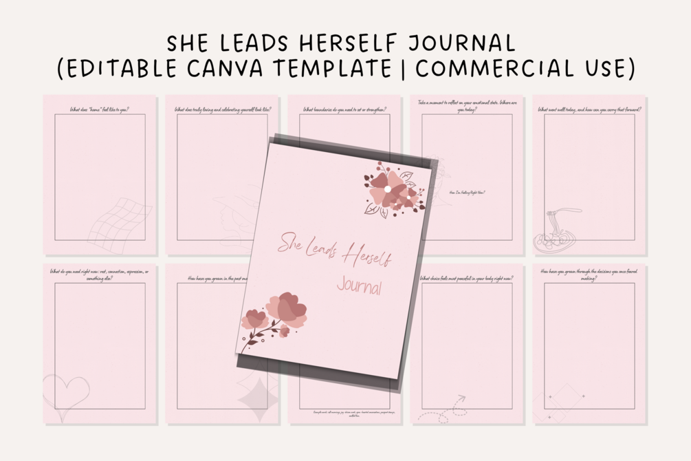 Self-Empowerment Journal for Women – Editable Canva Template