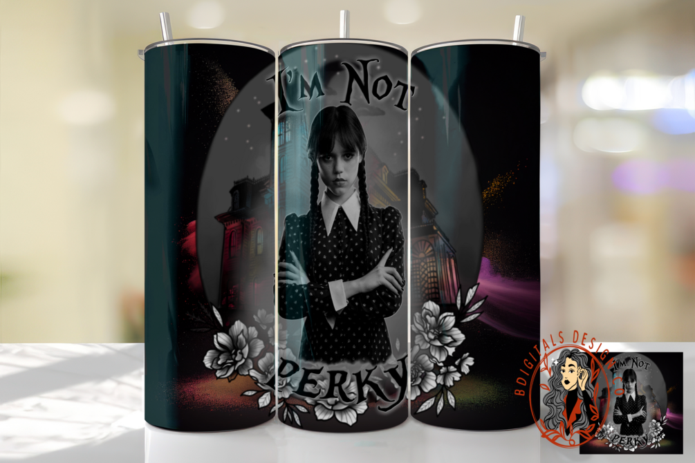 Wednesday Addams, Halloween, 20 oz Skinny Tumbler Sublimation Design ...