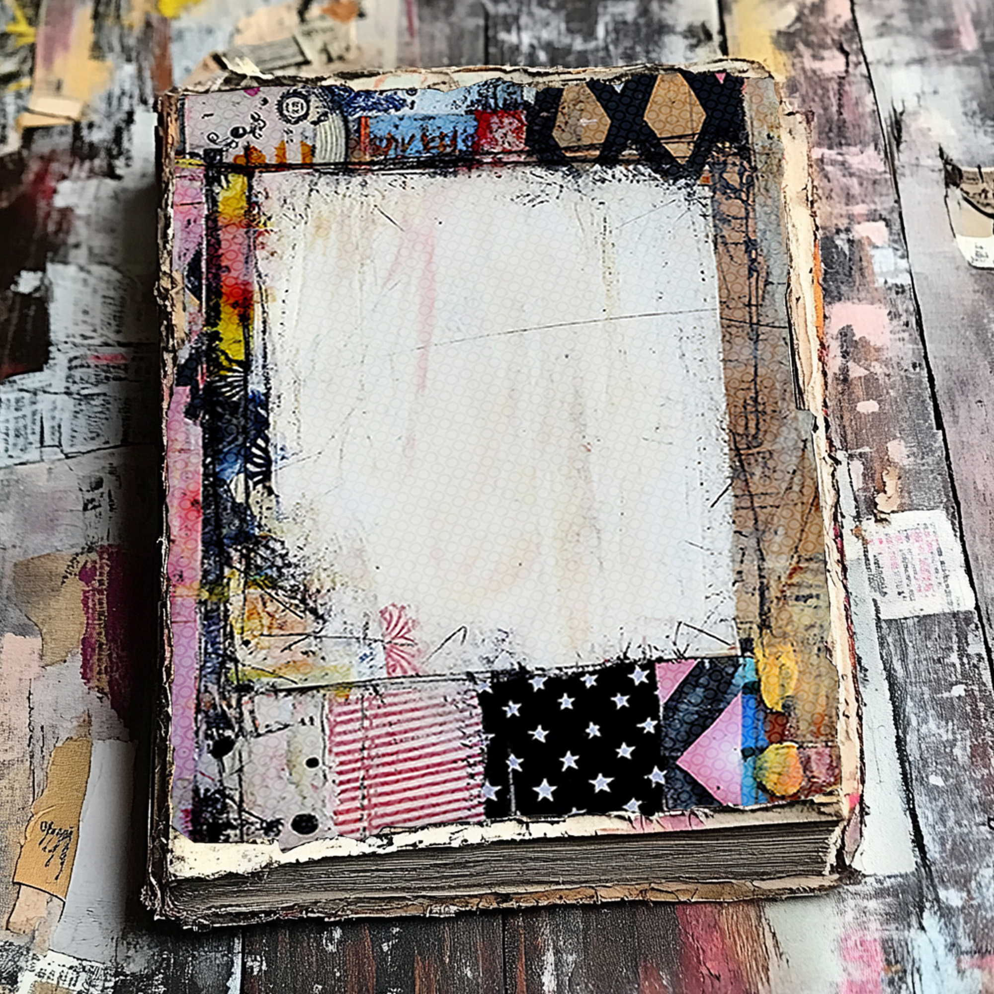 20 pc Grungy Abstract Doodle Art Frame Printable Junk Journal Pages ...