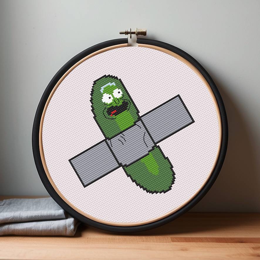 Pickle Rick cross stitch pattern