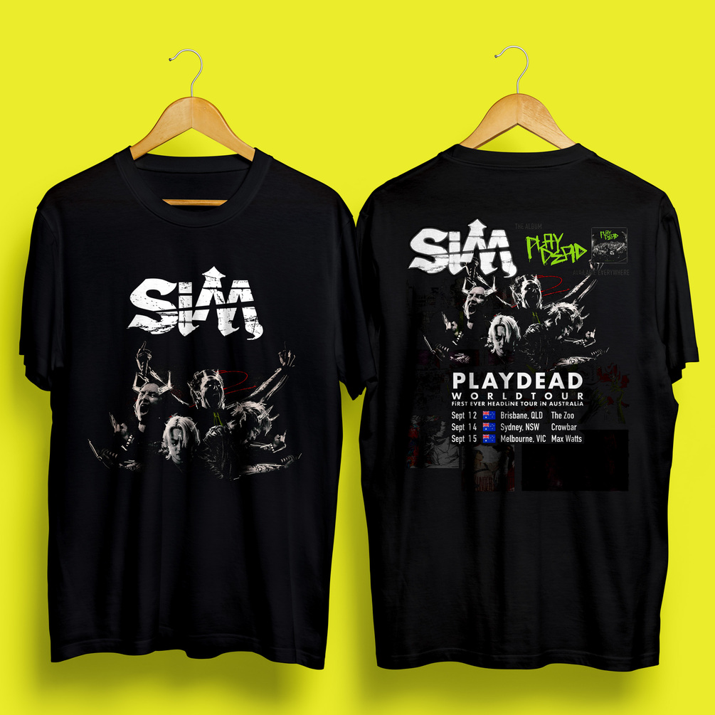 SiM PLAYDEAD SEASONS WORLD AUSTRALIA TOUR 2024, SiM TEE SHIRT, SiM TOUR ...