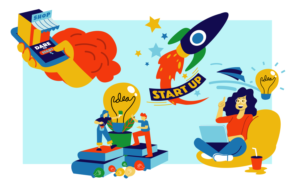 Start Up Ideas Illustration set