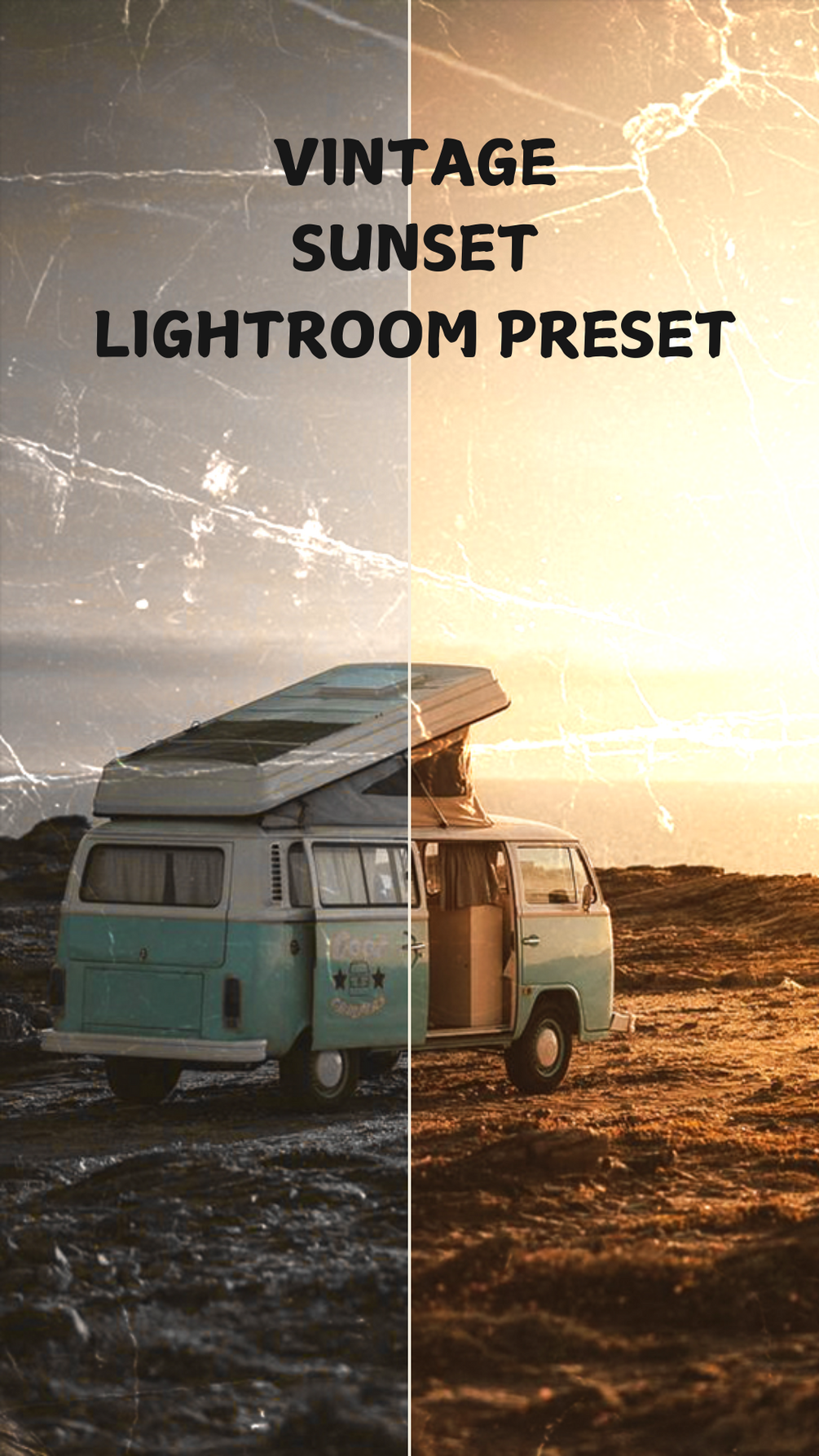 Vintage Sunset Preset + Film Overlay Pack