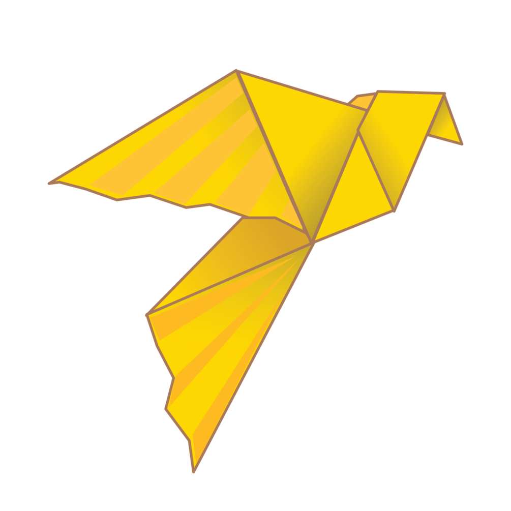 Orgami Yellow Dove Bird