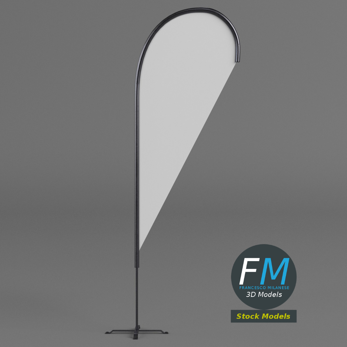3D MODEL - Teardrop flag