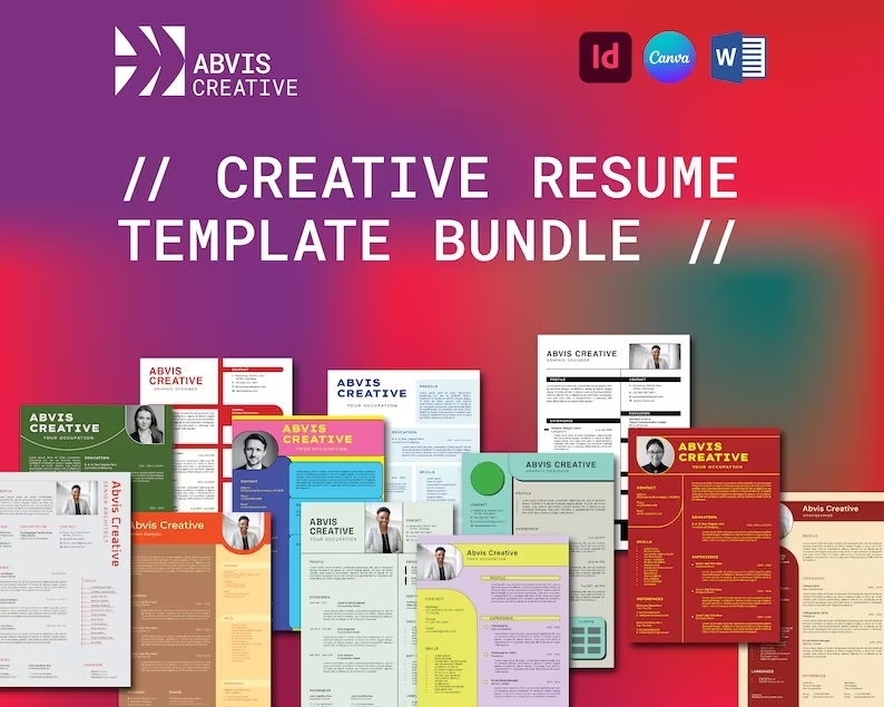 Creative Modern Resume, Curriculum Vitae, CV Template Bundle | For ...