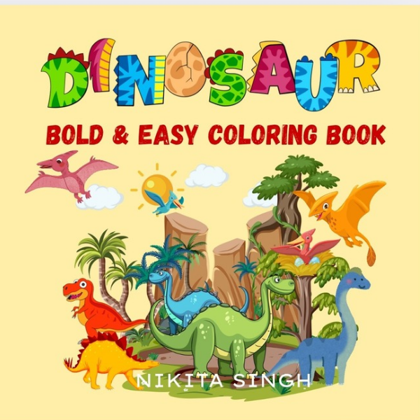 Dinosaur Bold and Easy Coloring Book