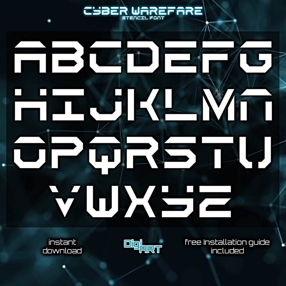 "Cyber Warefare" Stencil Font