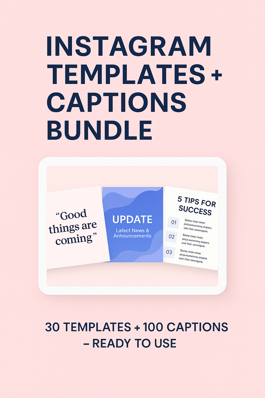 Instagram Templates and Captions Bundle for Creators